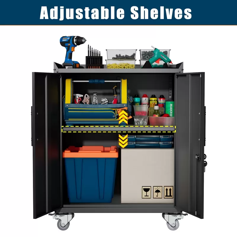 2 Door Tool Cabinets for Garage, Lockable Garage Storage Cabinet ...