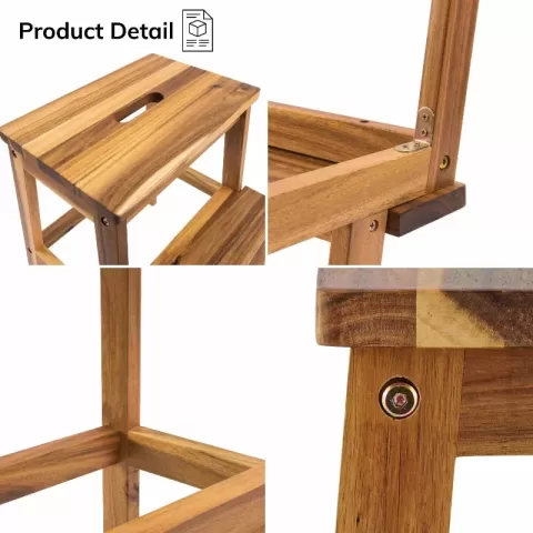 Acacia Wood Two Steps Stool Small Size Rectangle Top Best Ideas For ...