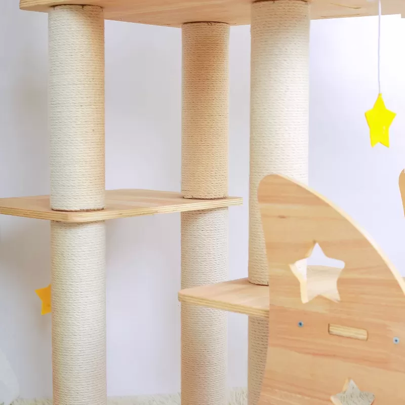 GalaxyCat Oasis – Premium Wooden Multi-Level Cat Climber with Space ...